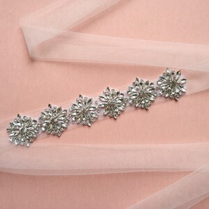 Tulle Bridal Belt | Tulle Rhinestone Bridal Sash | Rhinestone Sash ...