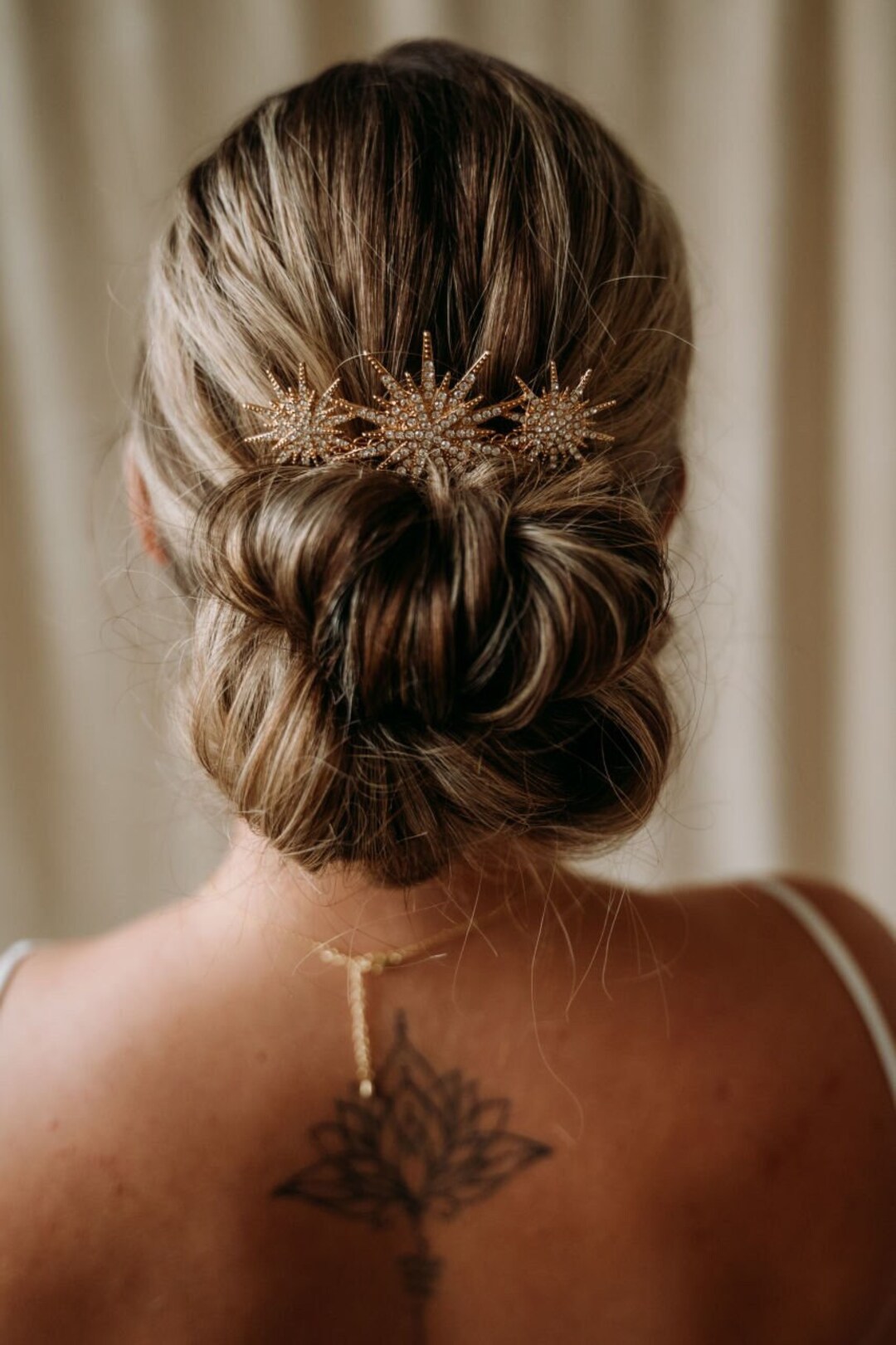 Gold Star Hair Comb | Crystal Star Hair Comb | Celestial Bridal Hair ...