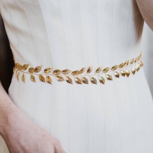 Laurel Leaf Sash Gold Leaf Sash Bridal Belt Wedding Sash - Etsy