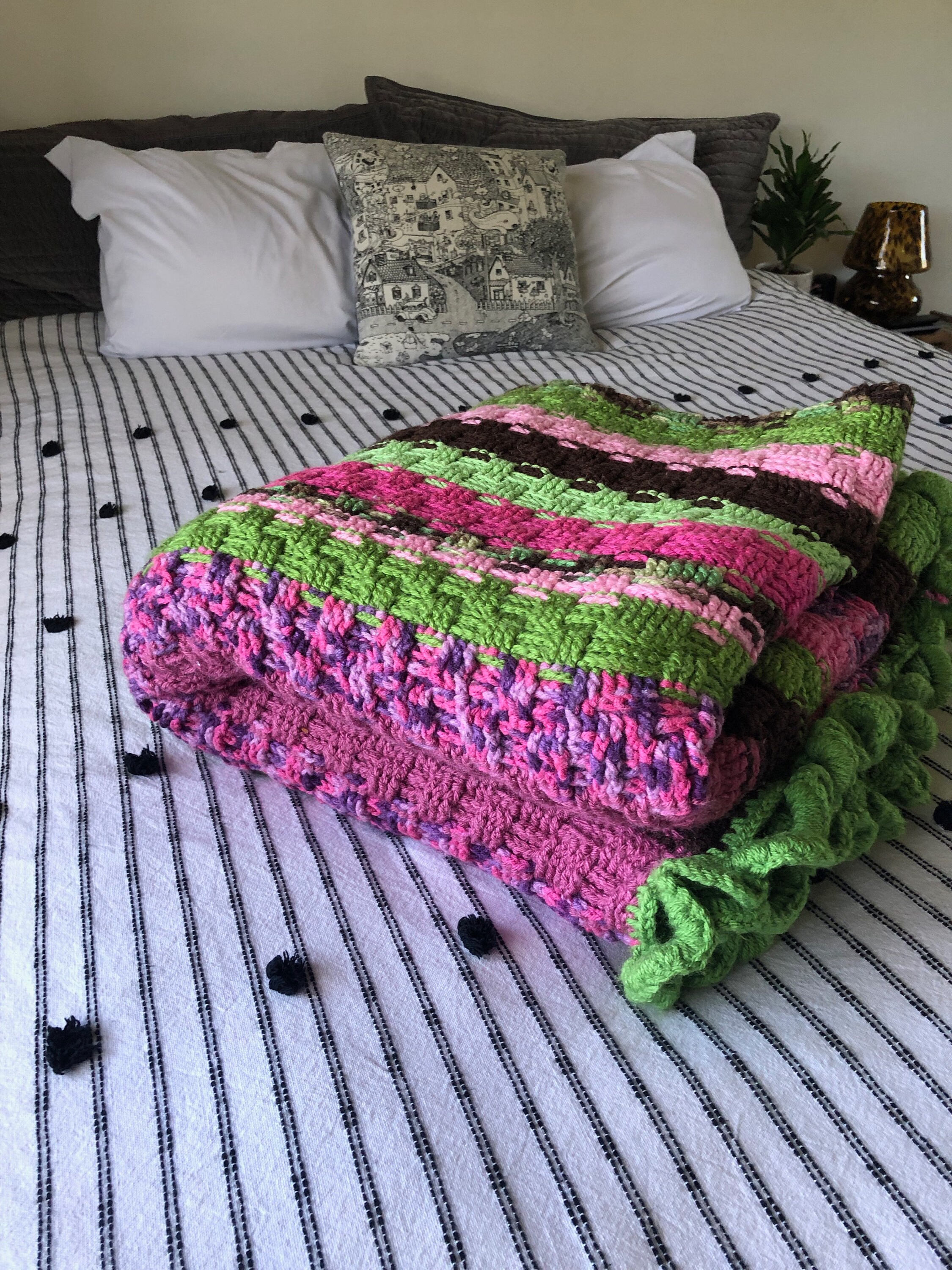 Handmade Multicolored Crochet Blanket / Colorful Afghan Blanket - Etsy