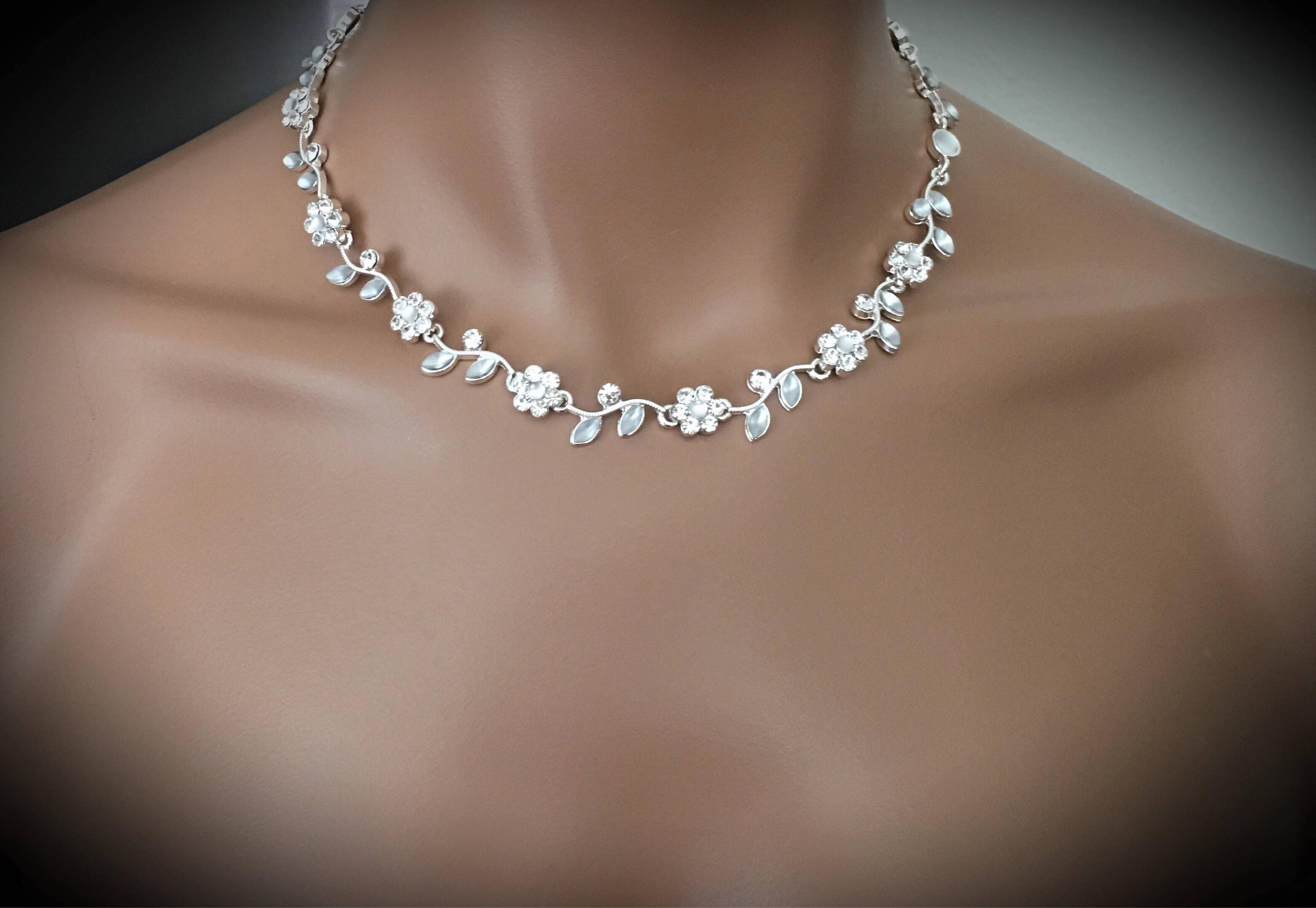 Flower Bridal Jewelry Setcrystals Custom Jewelry Wedding Set | Etsy