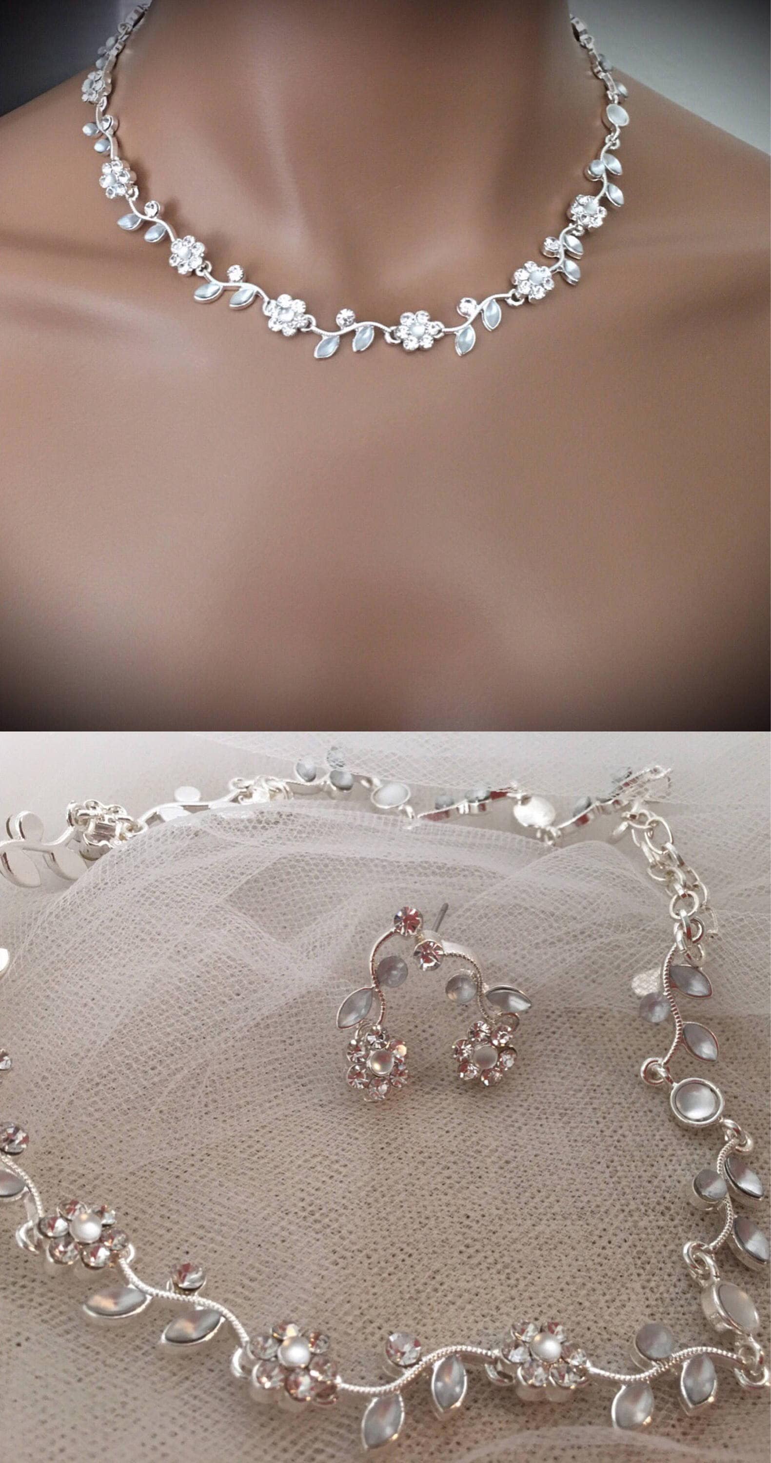 Flower Bridal Jewelry Setcrystals Custom Jewelry Wedding Set | Etsy