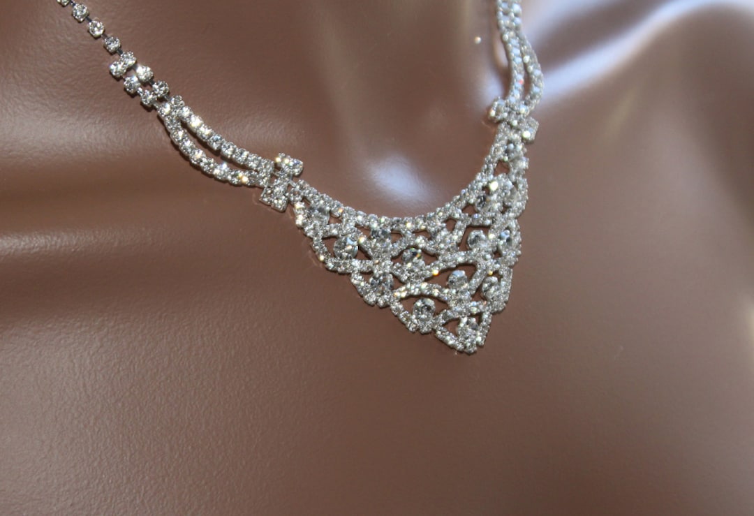 Bridal Jewelry Set, Chandelier Rhinestone Necklace With Earring,wedding ...