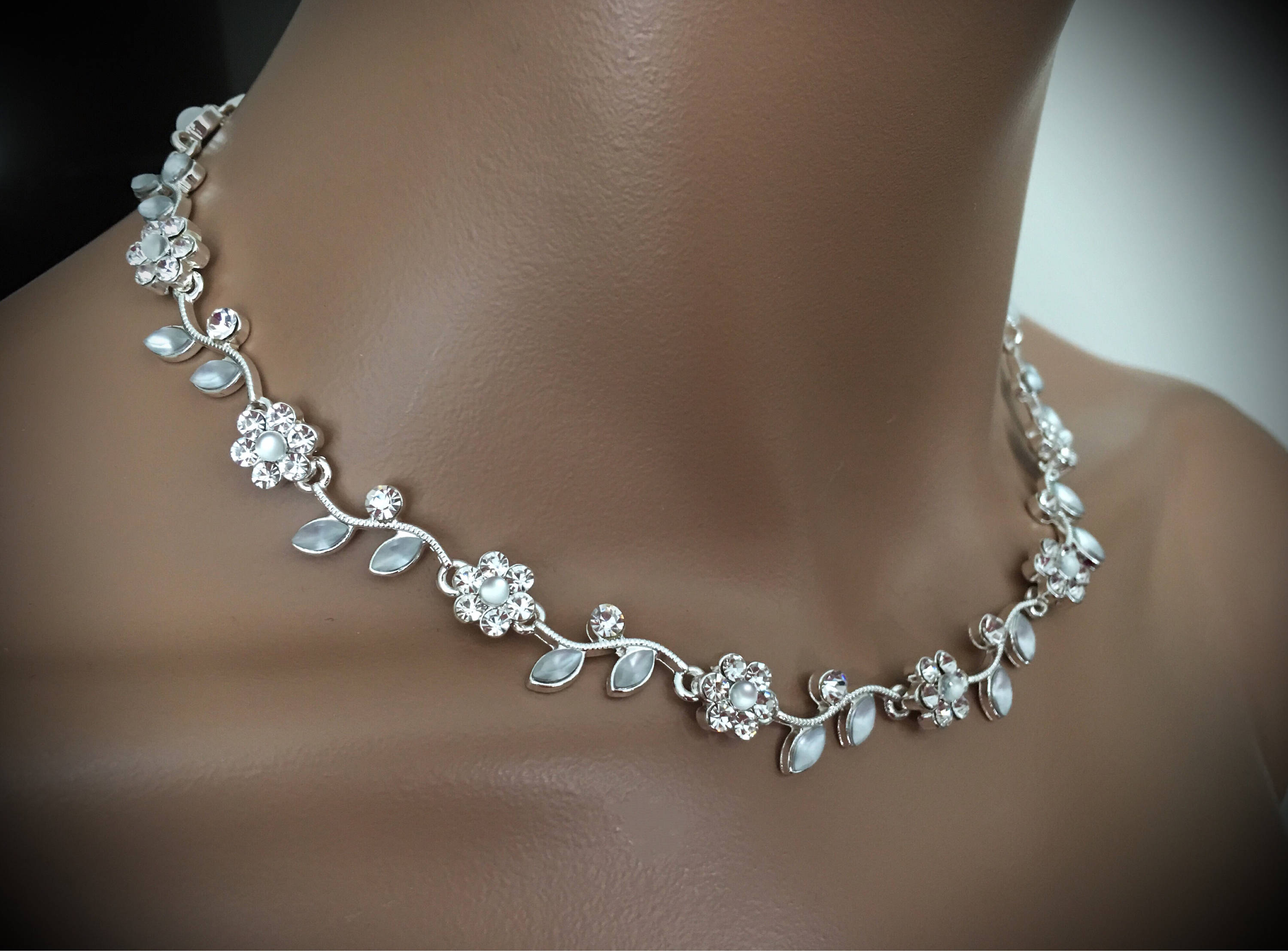 Flower Bridal Jewelry Setcrystals Custom Jewelry Wedding Set | Etsy