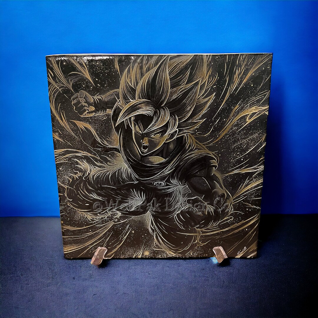 One of a Kind Laser Engraved Tile Gift for Anime Lover Cartoon Drawings ...