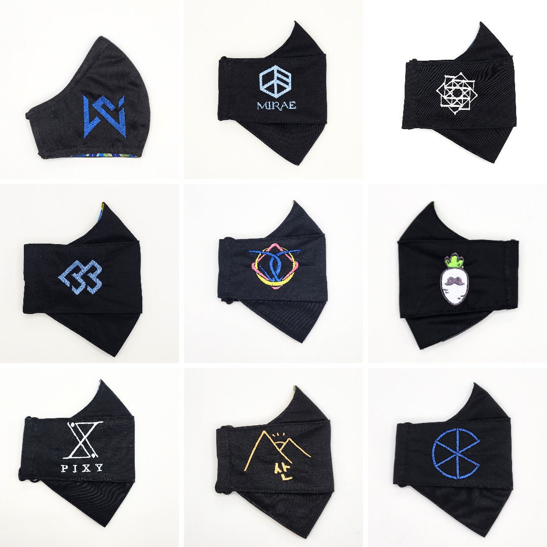 Custom Kpop Embroidered Face Mask | Custom Sizing - Etsy
