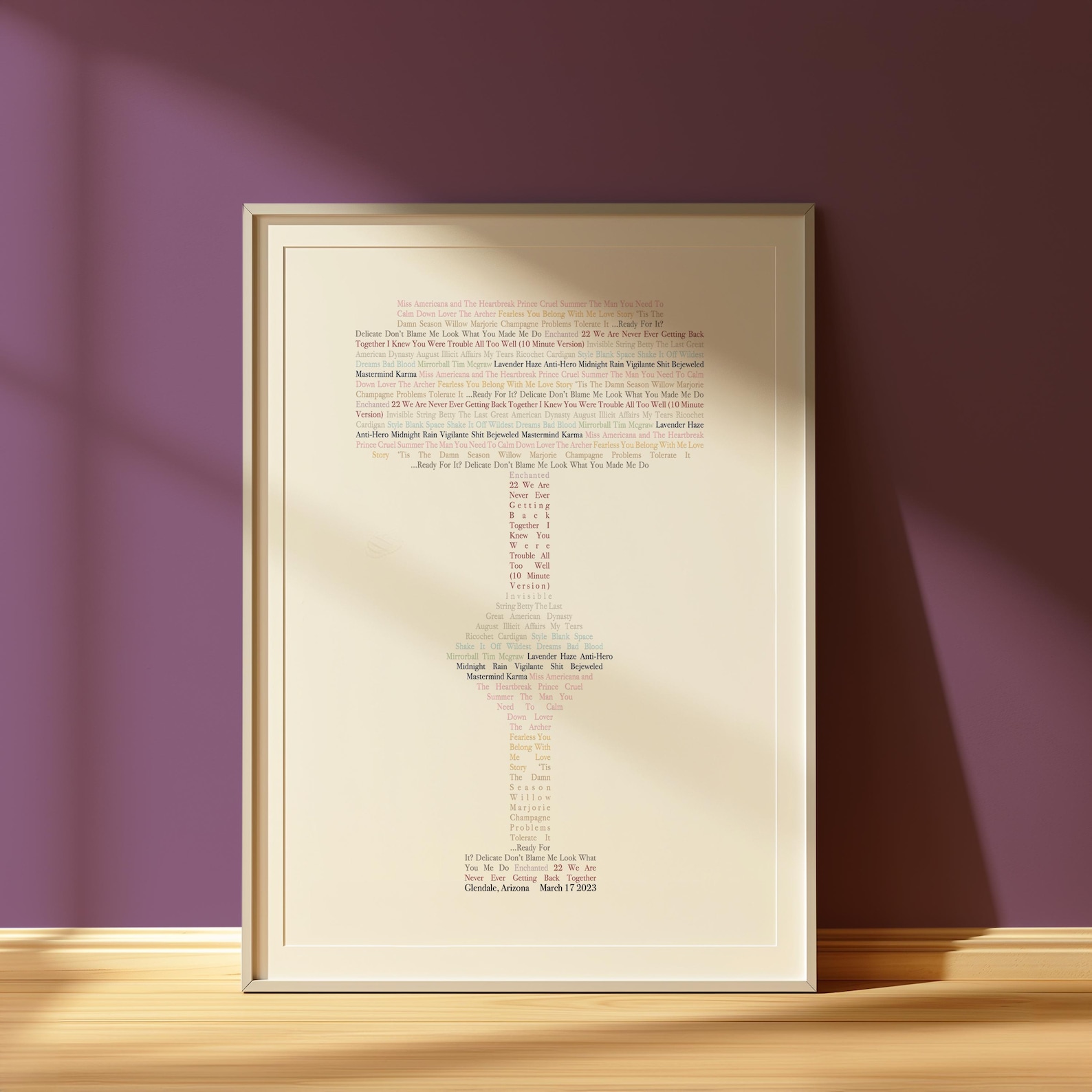 Custom Eras Tour Stage Concert Date Song Poster Digital Download Art ...