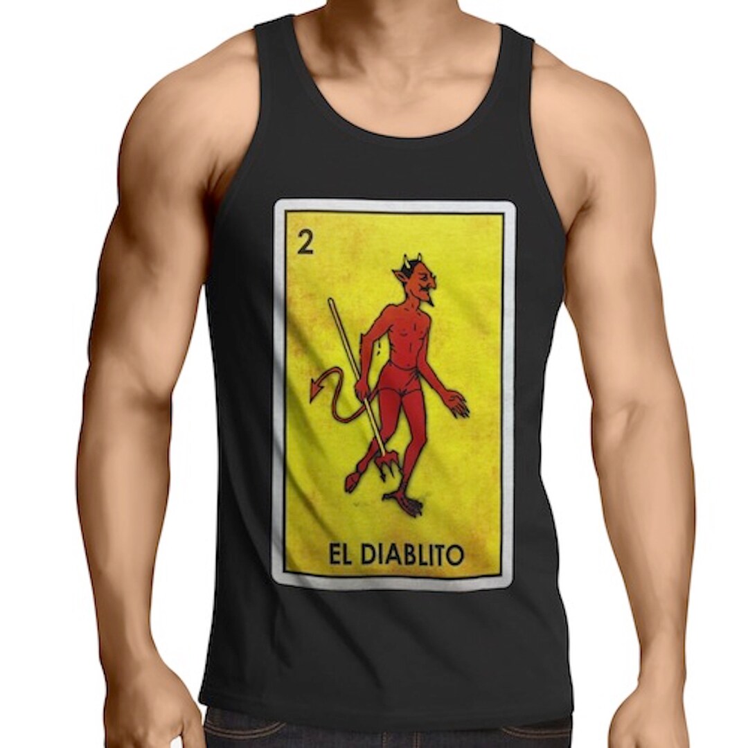 El Diablito Devil Loteria Mexican Bingo Men's Tank Top T-shirt - Etsy