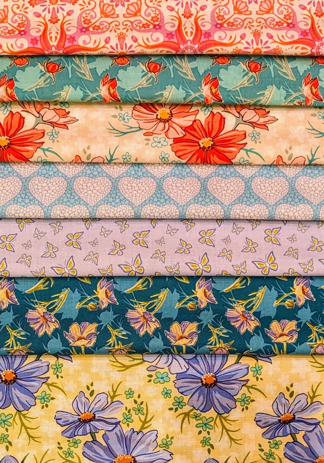 RJR Fabrics cold Spring Dream Fabric Sampler by Mary Mcguire 14 Fabrics ...