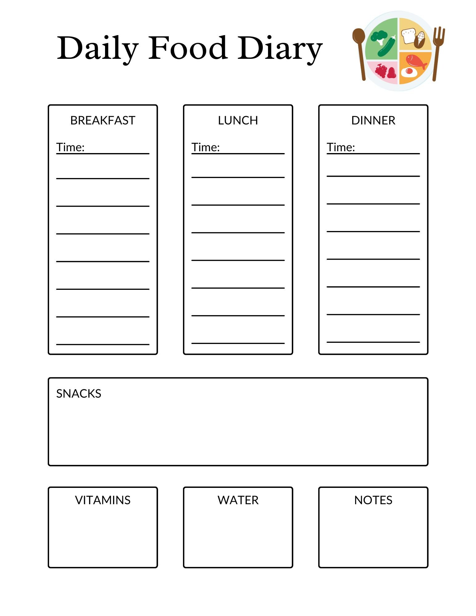 Food Diary Pages - Etsy