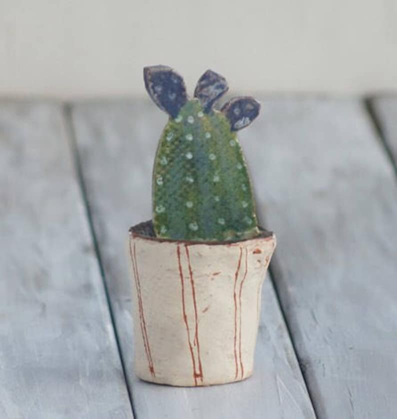 Miniature Succulent-Ceramic Cactus-Botanical Art-Ceramic | Etsy