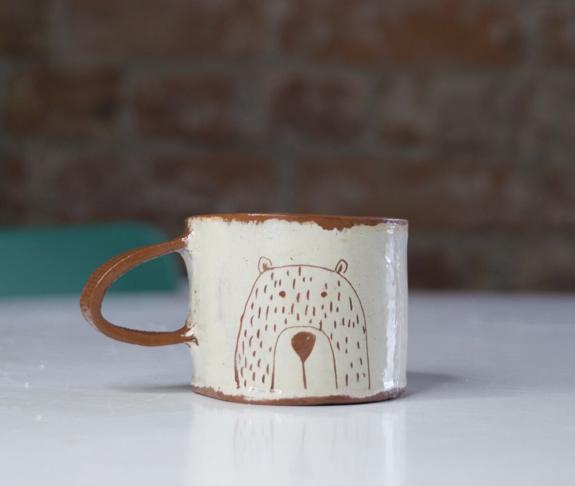 Pottery Mug-bear Mug Cute Bear Coffee Mug-tea Cup-tea | Etsy