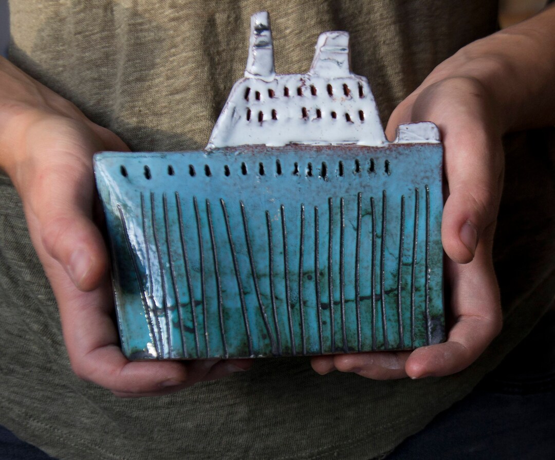 Ceramic Ship-miniature Boat-model Ship-nautical Decor-ocean Decor ...