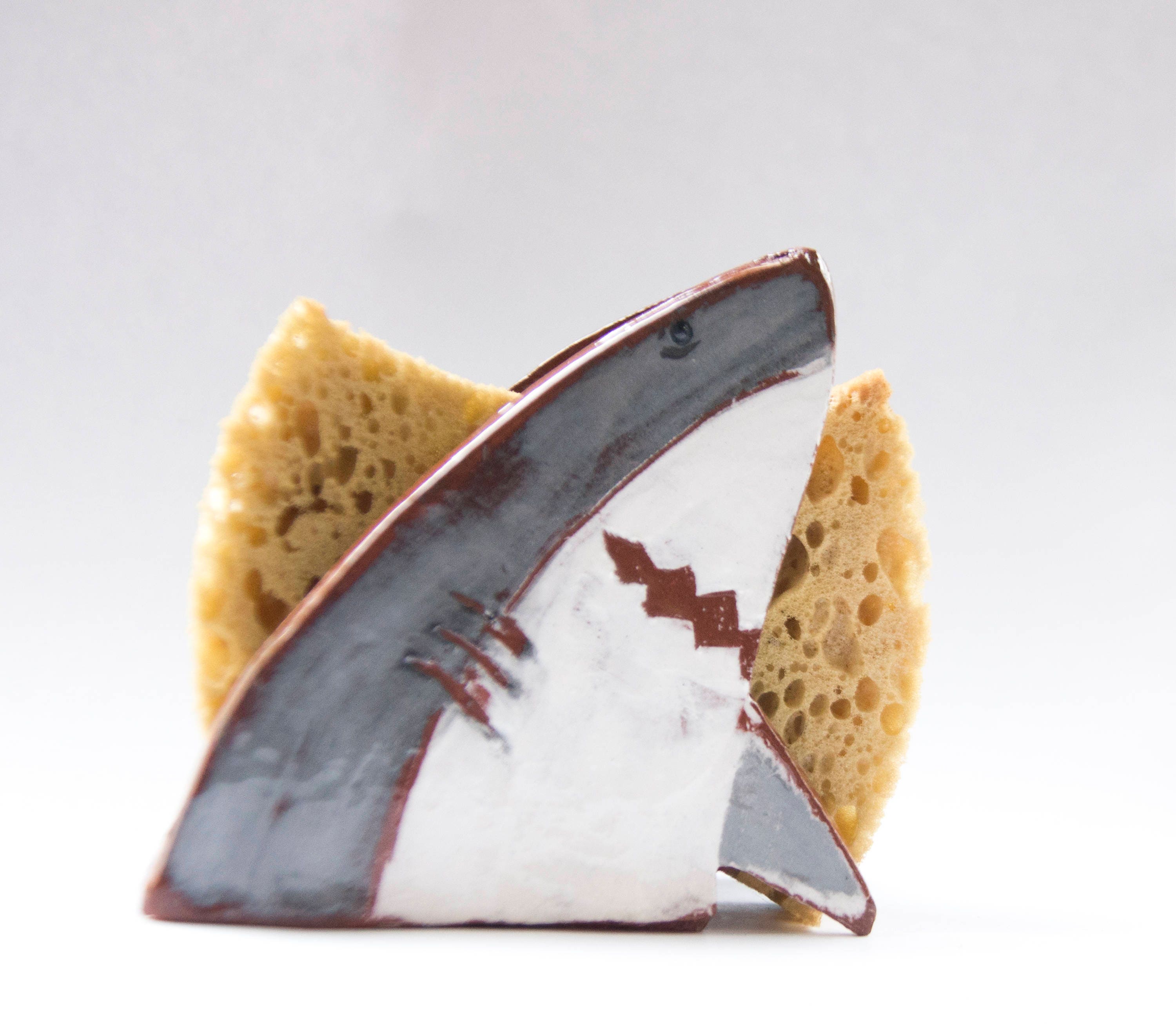 Shark Sponge Holder-napkin Holder-housewarming Gift-ceramics - Etsy UK