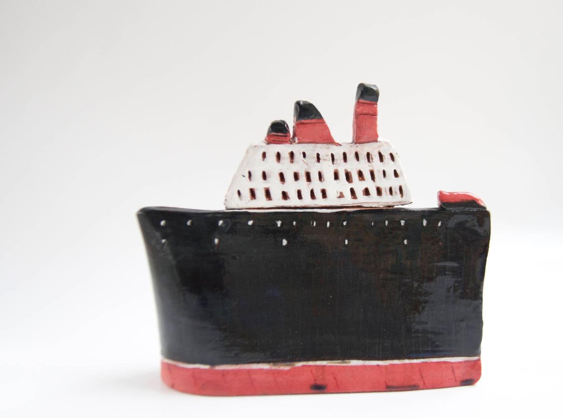 Model Ship-ceramic Ship-miniature Boat-nautical Decor-sea Decor ...