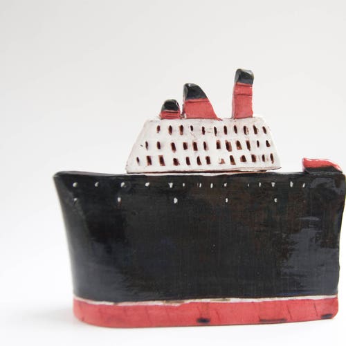 Model Ship-ceramic Ship-miniature Boat-nautical Decor-sea | Etsy