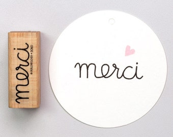 Merci Rubber Stamp Merci Favor Stamp, DIY Wedding Stamp, Merci Wedding ...