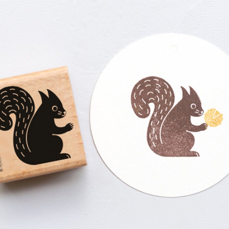 Squirrel Stamp - Etsy
