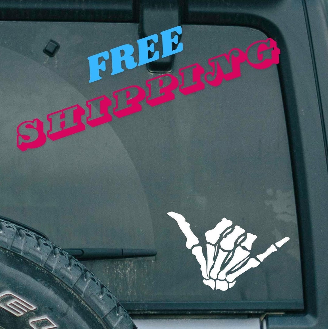Shaka Skeleton Hand Sign, Decal for Car, Vinyl Decal Sticker, Car Decal ...
