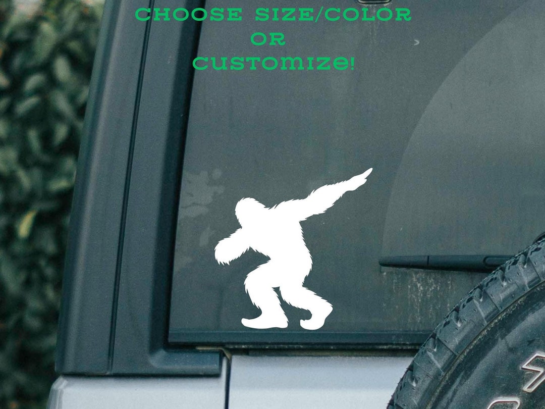Dabbing Bigfoot Vinyl Decal, Yeti Sasquatch Car Sticker - Etsy