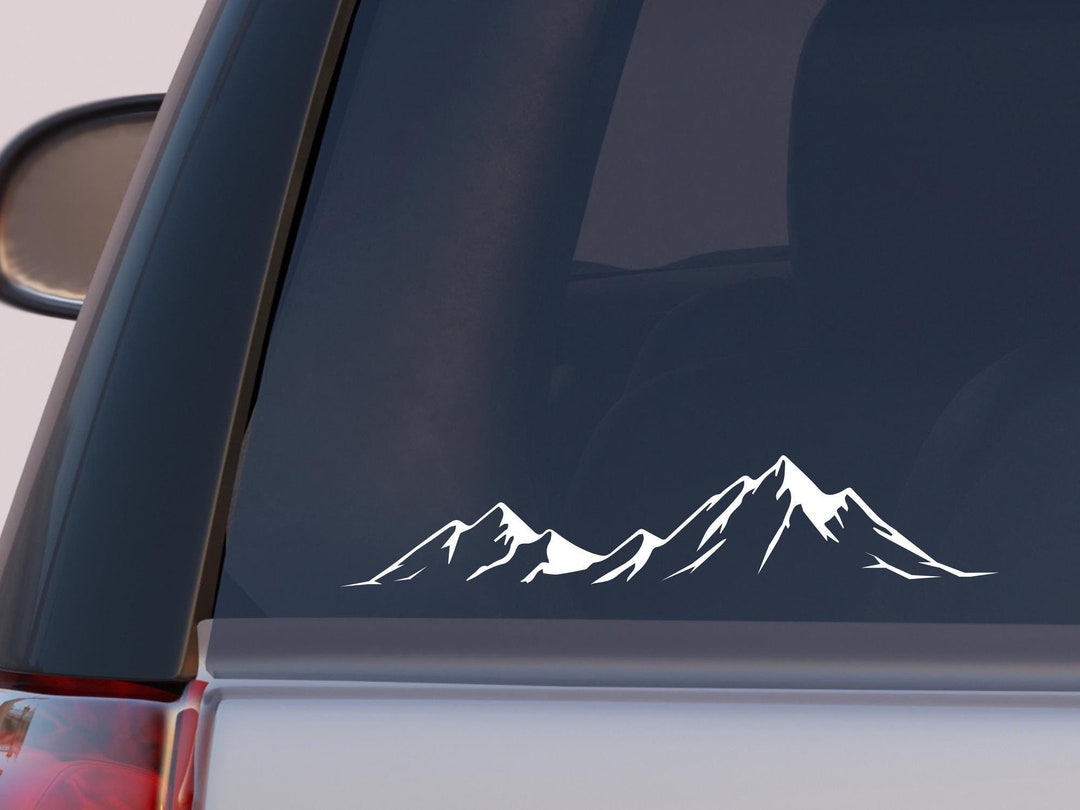 Mountain Range Vinyl Decal, Mountain Range Decal, Car Decal, Decal for ...