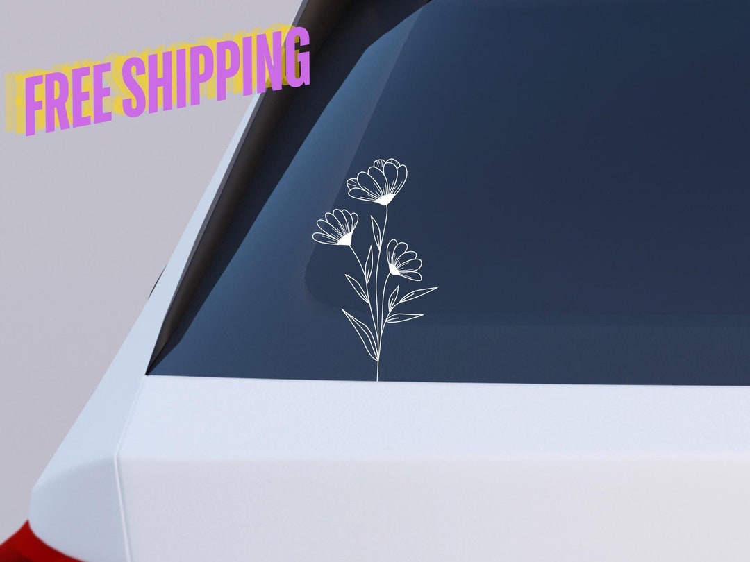Wildflower Decal, Plant Lover Sticker, Wildflower Car Decal for Women ...