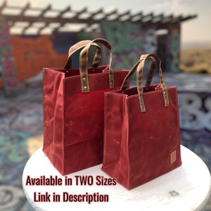 Waxed Canvas Market Tote With Short Handles. A Grocery Size Shopping ...