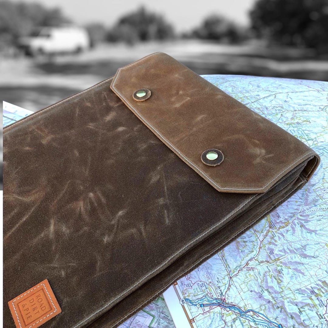 Large Atlas & Map Holder. Waxed Canvas Map Bag. A Weather Resistant ...