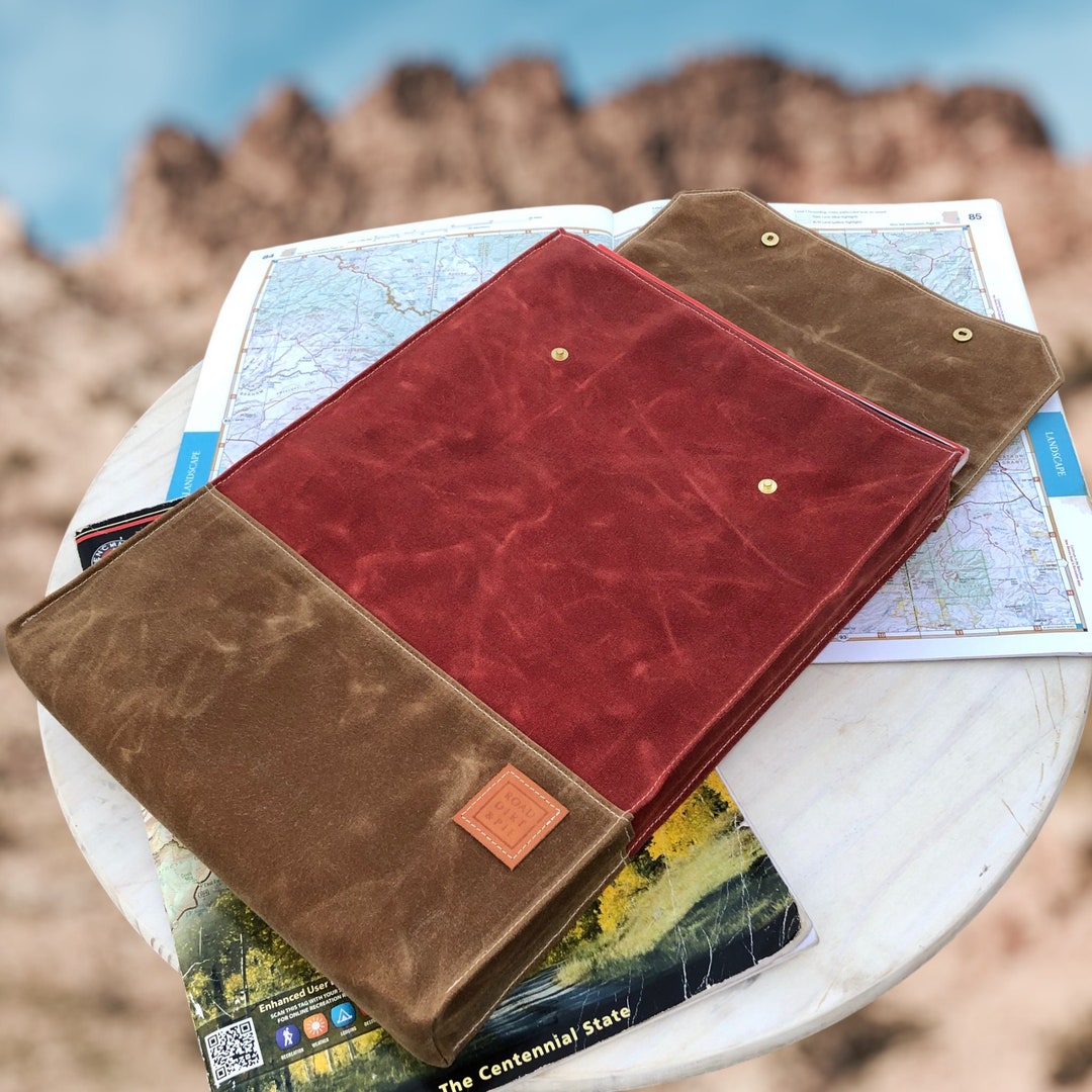 Map Case. Waxed Canvas Navigation and Pilot Bag. Large Document ...