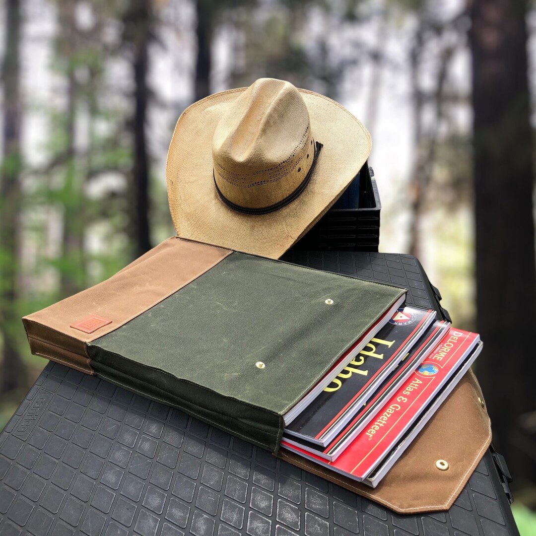 Waxed Canvas Map Bag. A Weather Resistant Map Case for Overland ...