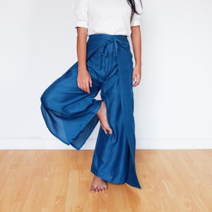 Solid Color Wrap Pants, Lightweight and Flowy Wrap Around Pants, Soft ...