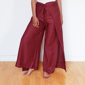 Solid Color Wrap Pants, Lightweight and Flowy Wrap Around Pants, Soft ...