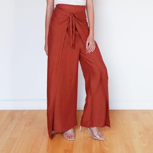Solid Color Wrap Pants, Lightweight and Flowy Wrap Around Pants, Soft ...