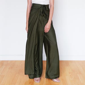Solid Color Wrap Pants, Lightweight and Flowy Wrap Around Pants, Soft ...