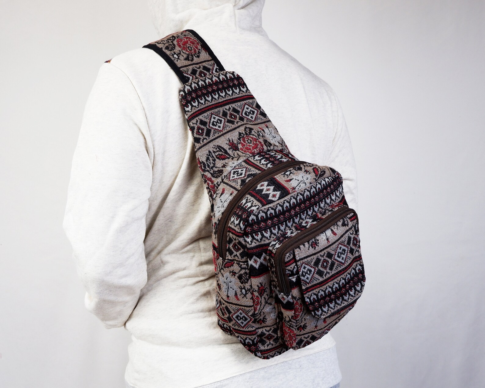 Women Sling Bag Floral Print Boho Sling Backpack Brown - Etsy
