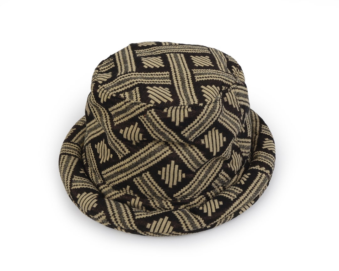 Brown Bucket Hat Retro Style Ethnic Woven Fabric Hat Pork - Etsy UK