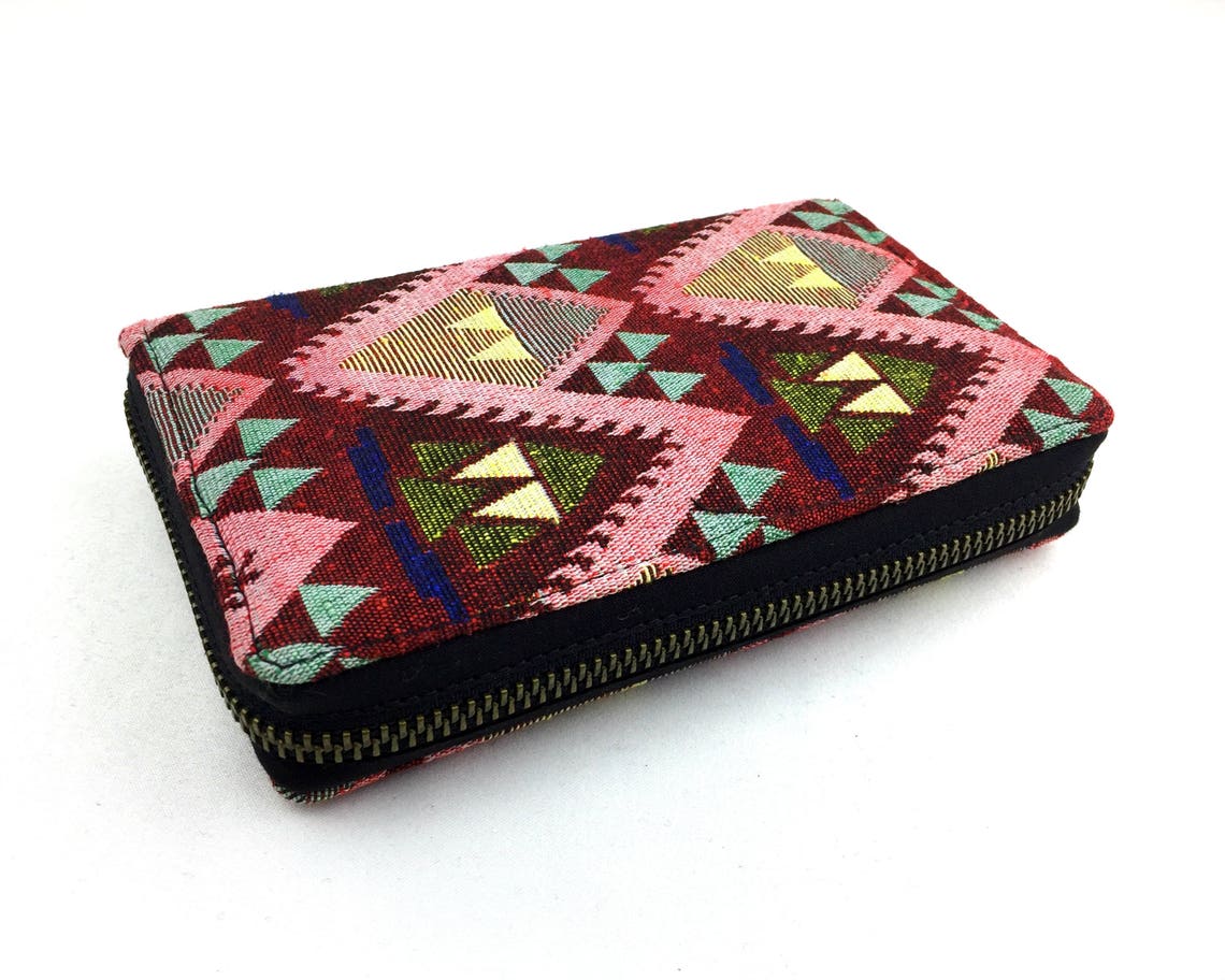Red Aztec Wallet Cute Zipper Wallet Short Compact Wallet - Etsy