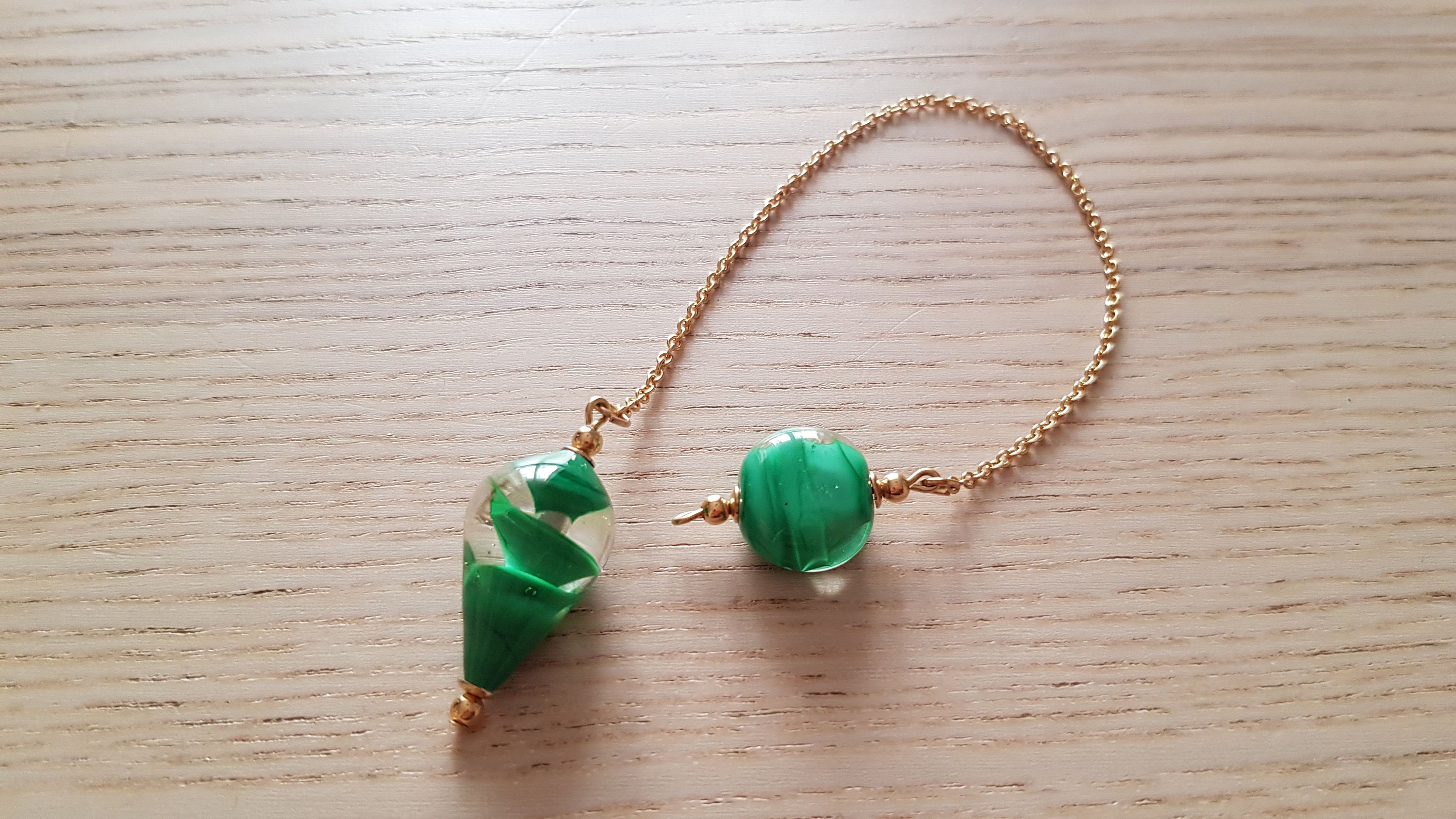 Emeraude Pendulum Handmade-glass Pendulum Pendulums Dowsing Divination ...