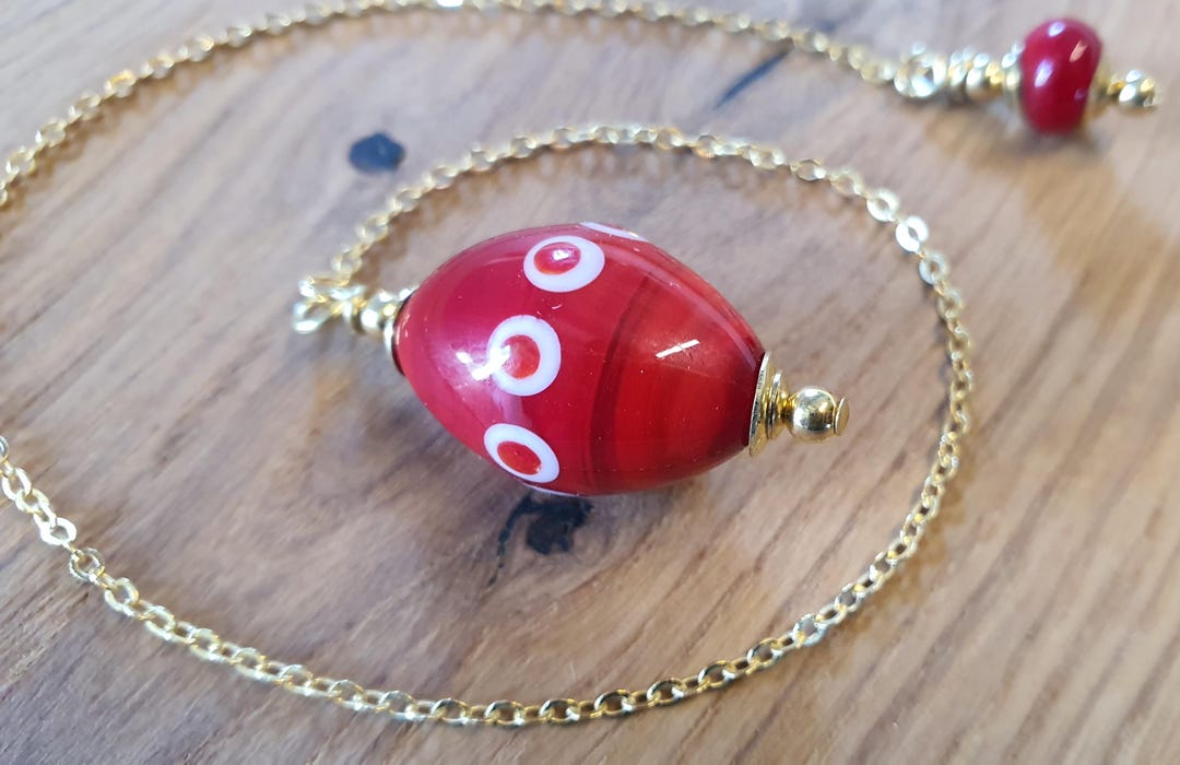 Carminastral Pendulum - Handmade-glass Pendulum - Red Pendulums Dowsing ...