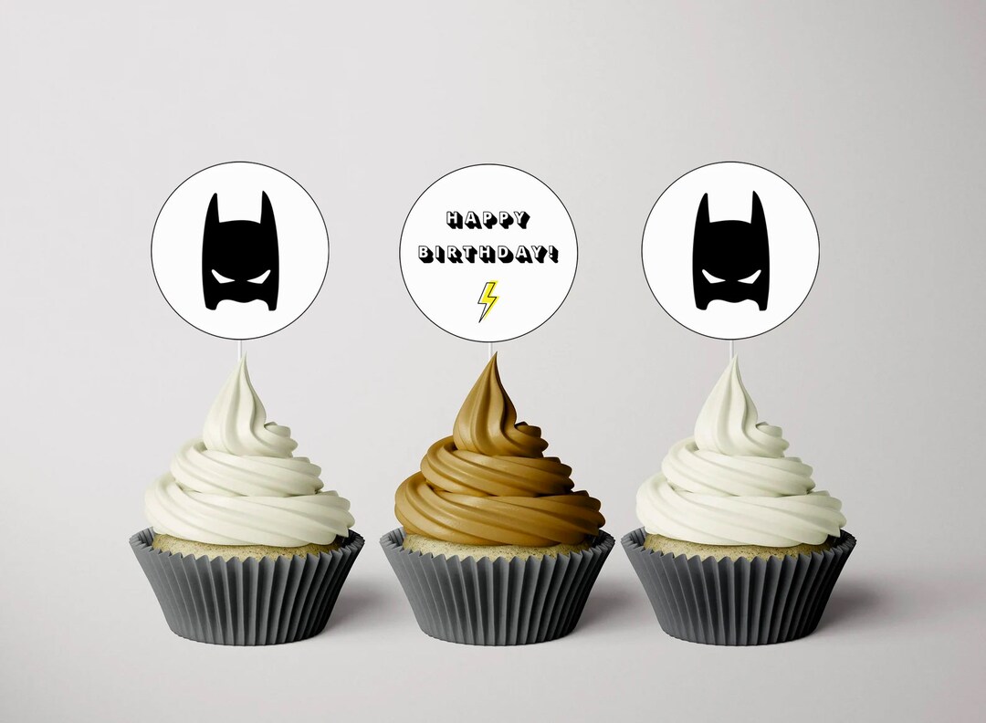 Bat Hero Cupcake Topper | Insta-download | Birthday Party | Printable ...
