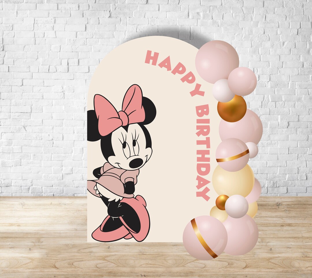 Minnie Mouse Birthday Backdrop: Retro Party Decor (digital Download) - Etsy