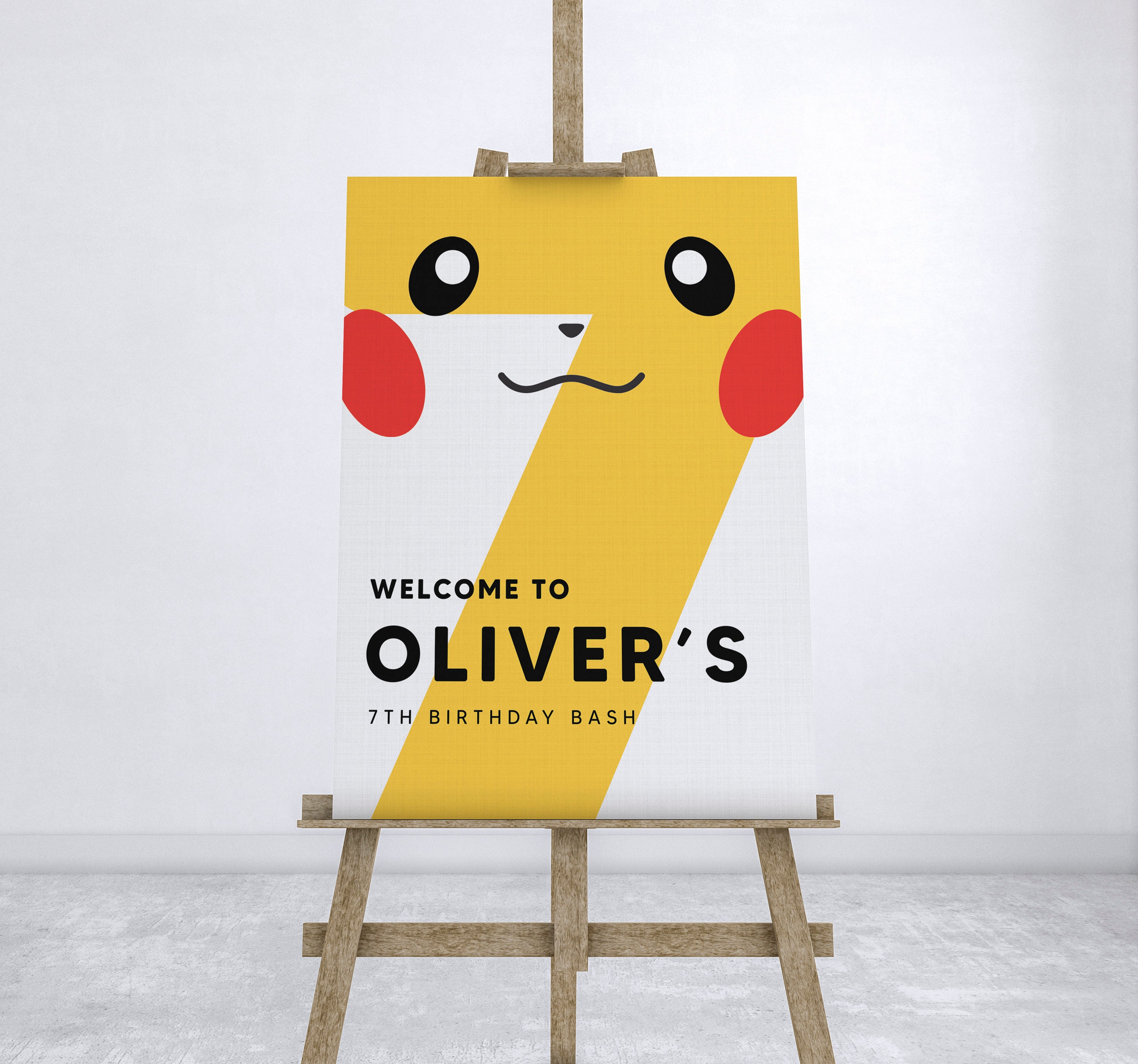 Pokémon Party Welcome Poster 18x24 Large Modern Design, Yellow, Boy or ...