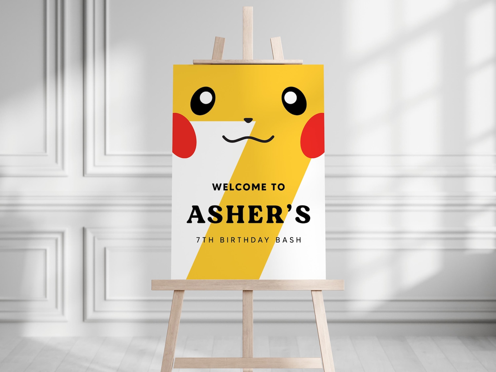 Pokémon Birthday Welcome Poster – Modern Yellow Design (PDF & JPEG) - Etsy