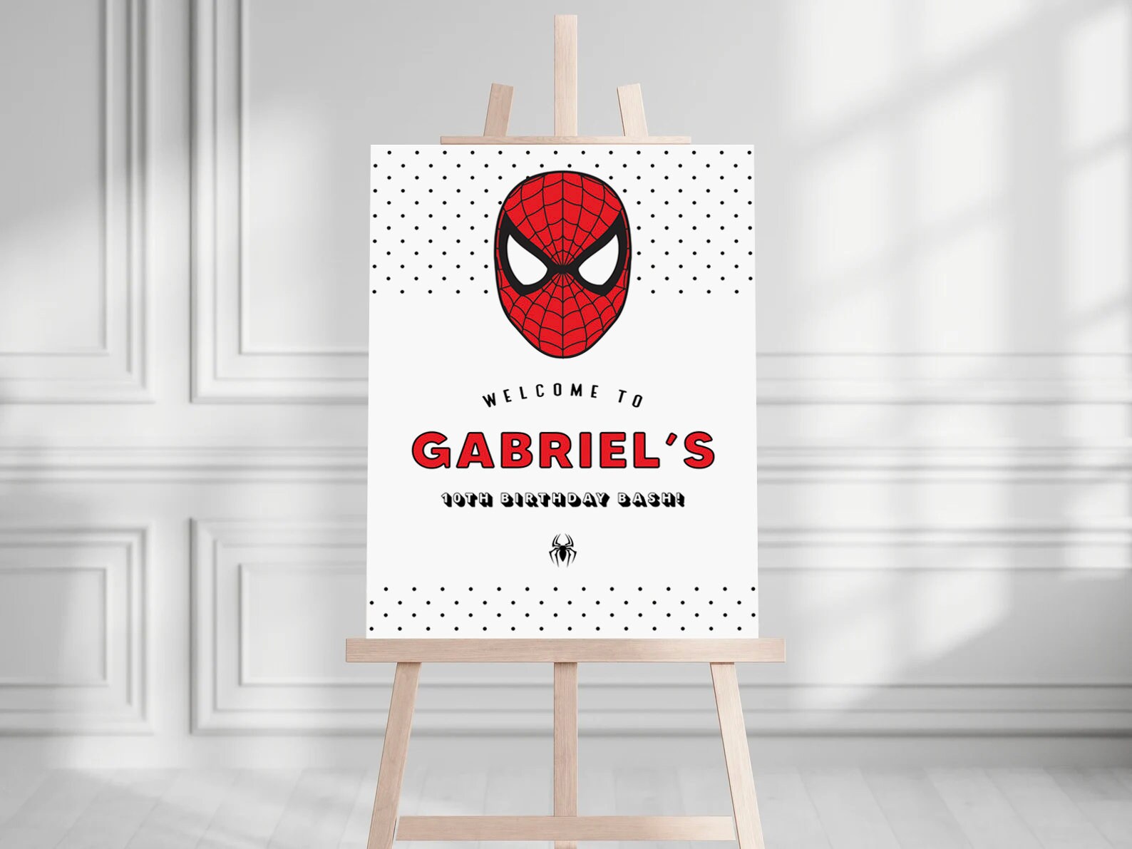 Spiderman Welcome Sign Poster 18x24 Large Modern Design, Yellow, Boy or ...