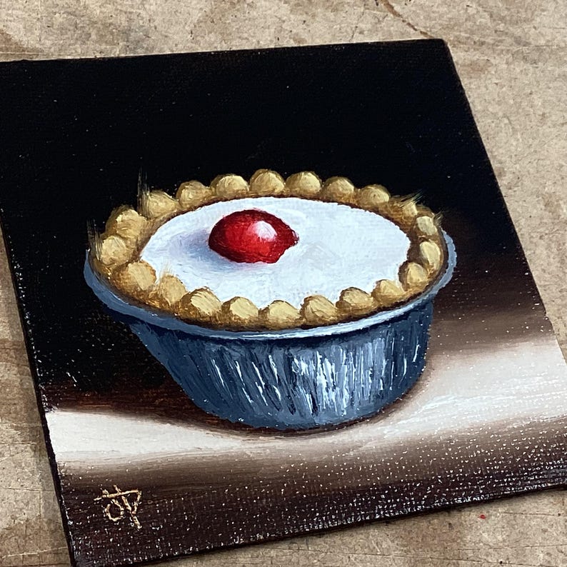 Little Bakewell Tart Original Still Life Oil Painting, by Jane Palmer ...