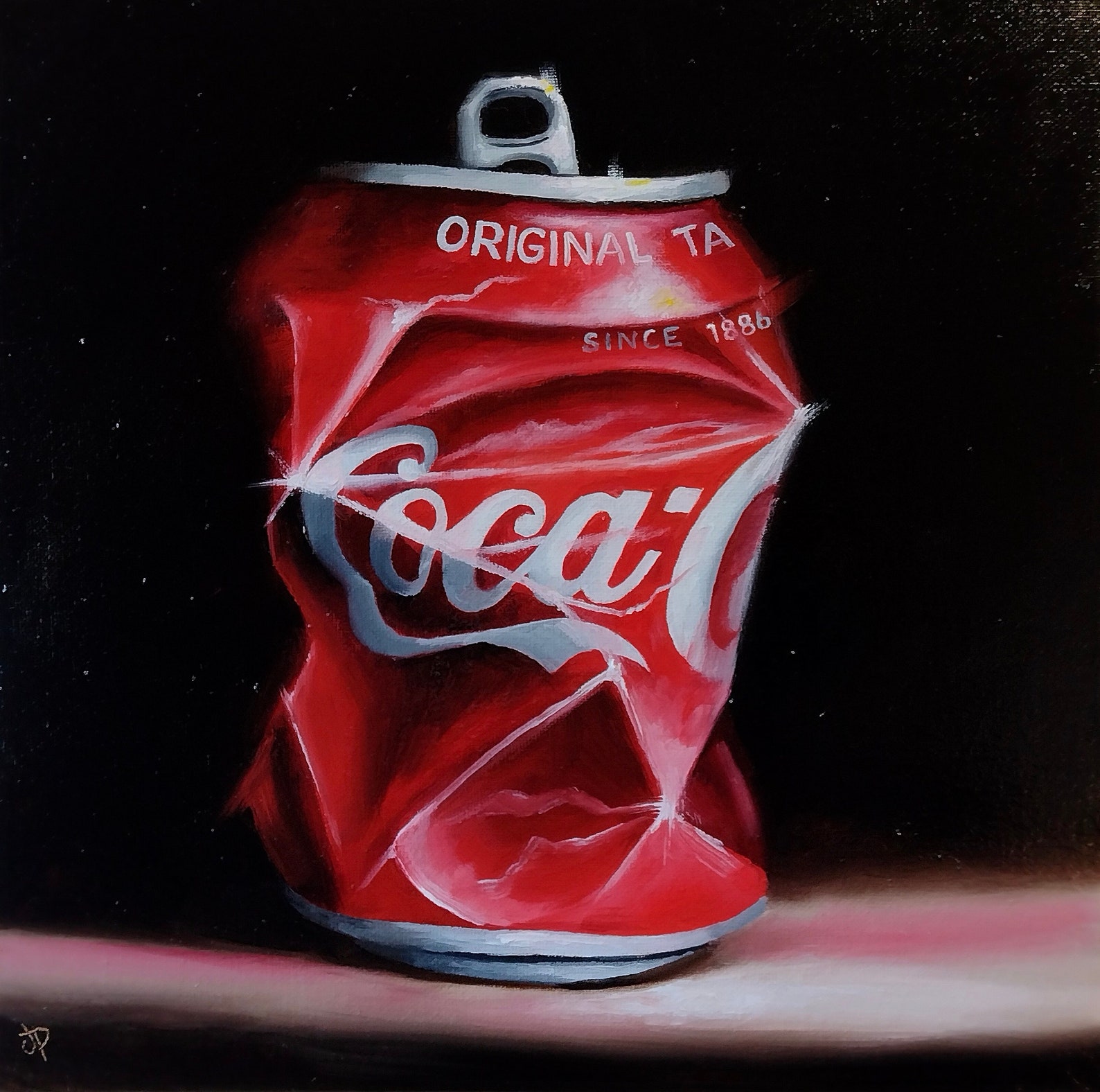 Coke Crush 4 Original Still Life Oil Painting, Framed Contemporary ...