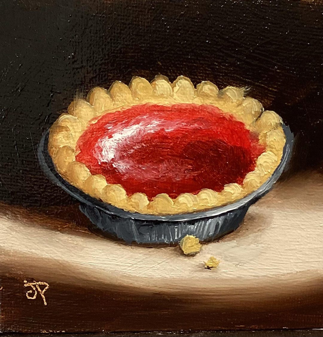 Little Strawberry Jam Tart Original Still Life Oil Painting, by Jane ...