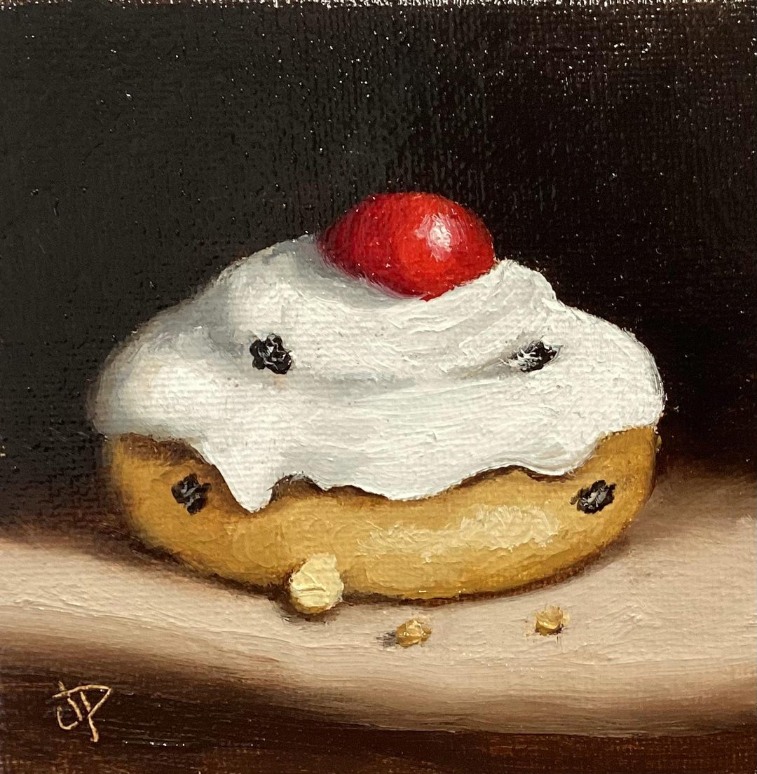 Little Belgian Bun Original Still Life Oil Painting, by Jane Palmer Art ...