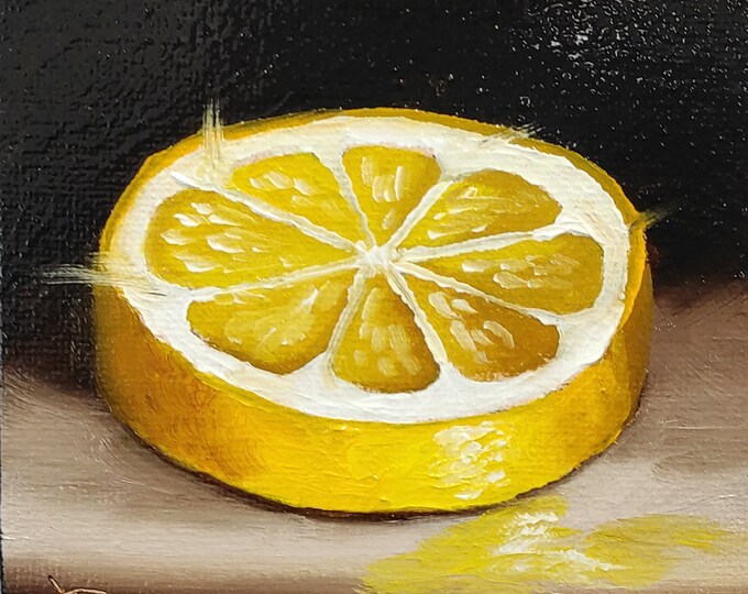 Little Lemon Slice Original Still Life Oil Painting, by Jane Palmer Art ...