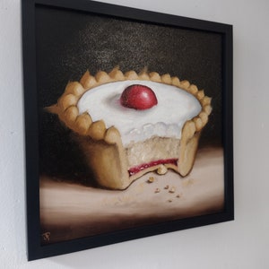 Big Cherry Bakewell Tart Original Still Life Oil Painting, by Jane ...